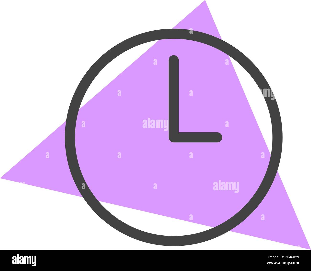 Purple clock, illustration, vector, on a white background Stock Vector ...