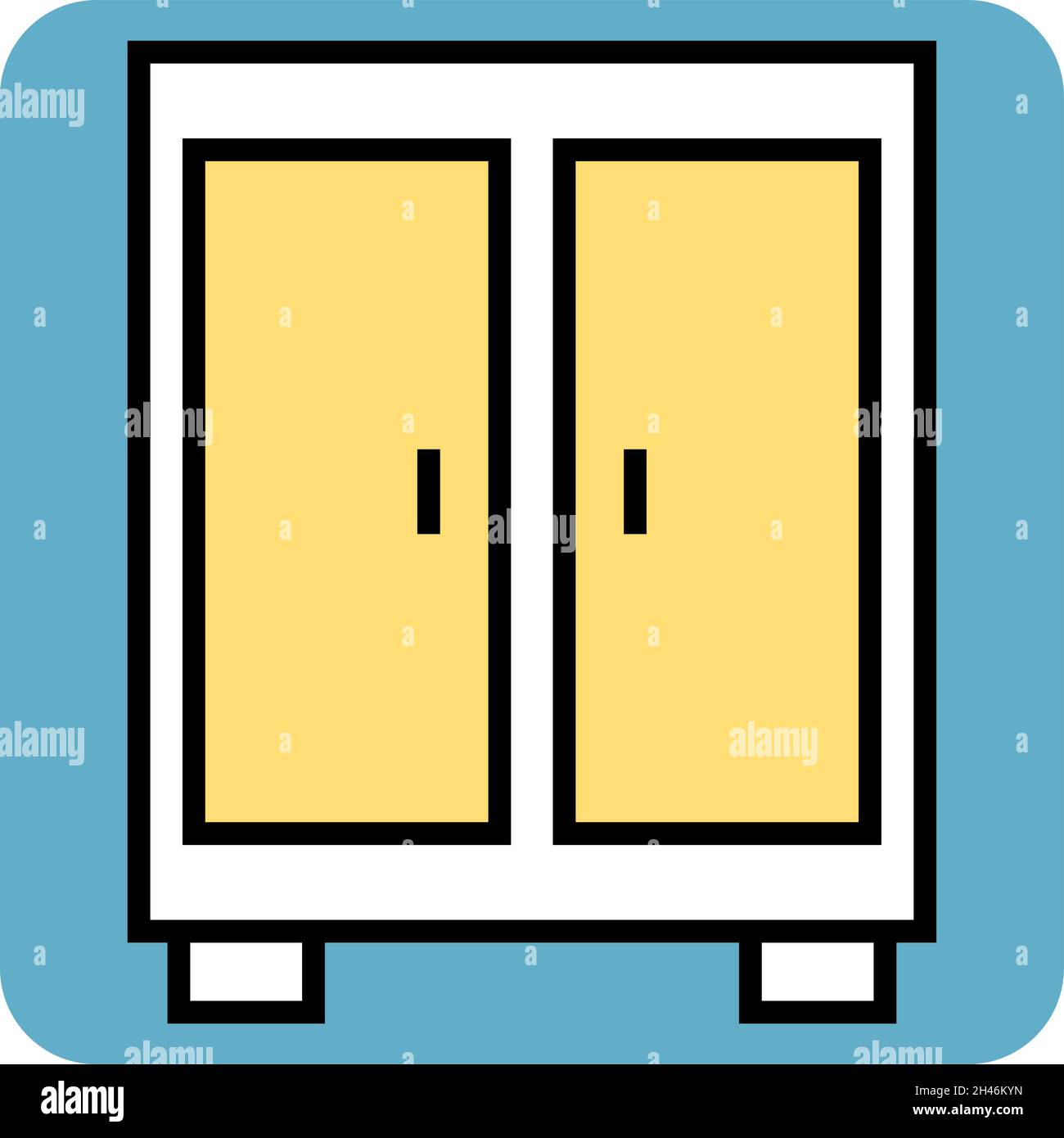 Yellow wardrobe, illustration, vector, on a white background Stock ...