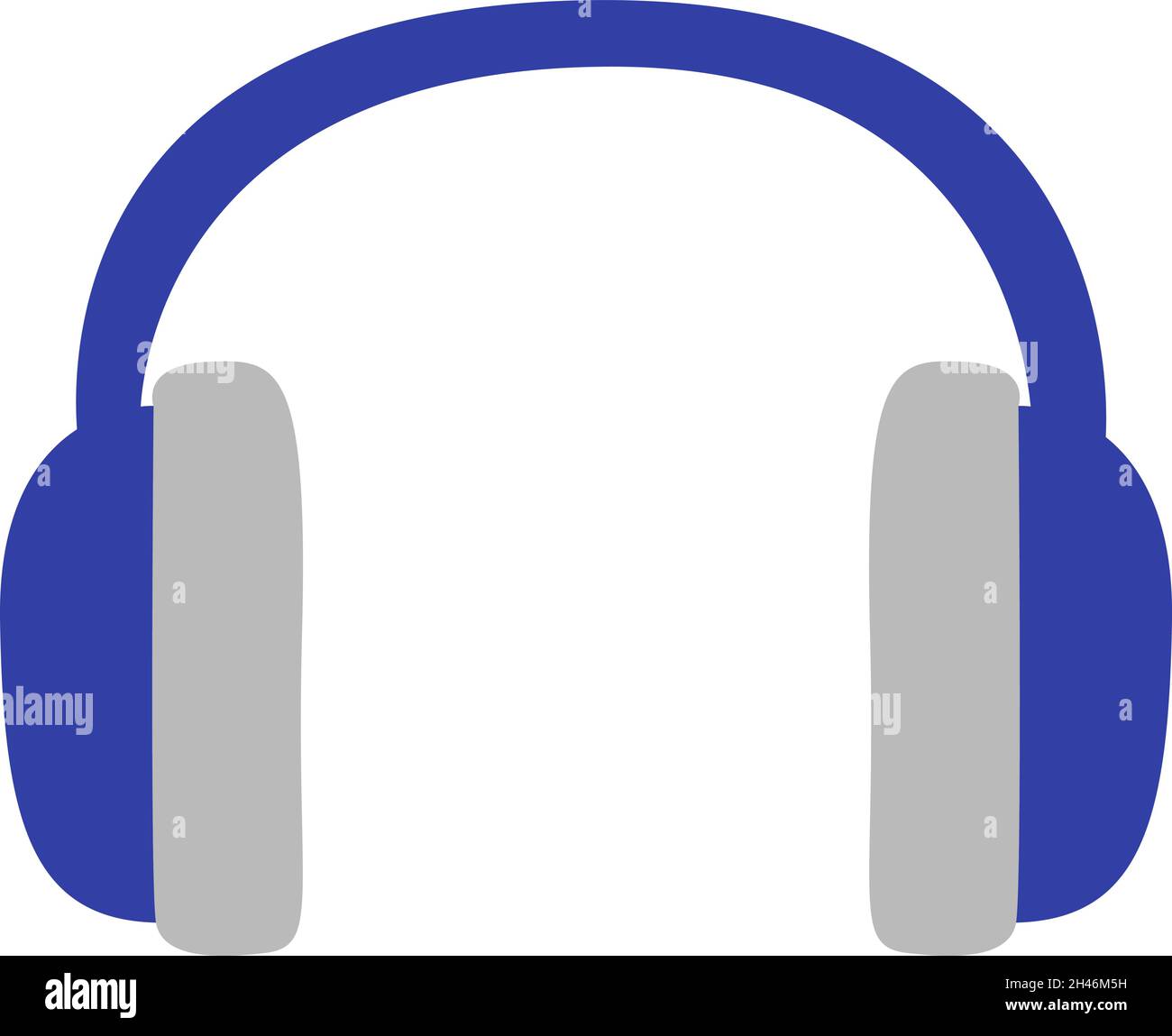 Blue gym headphones, illustration, vector, on a white background Stock ...
