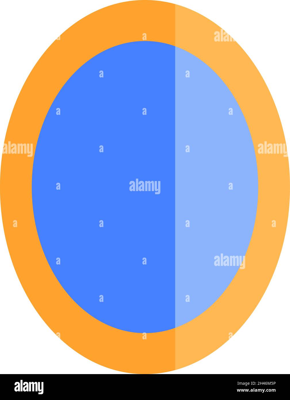 Yellow circle mirror, illustration, vector, on a white background Stock ...