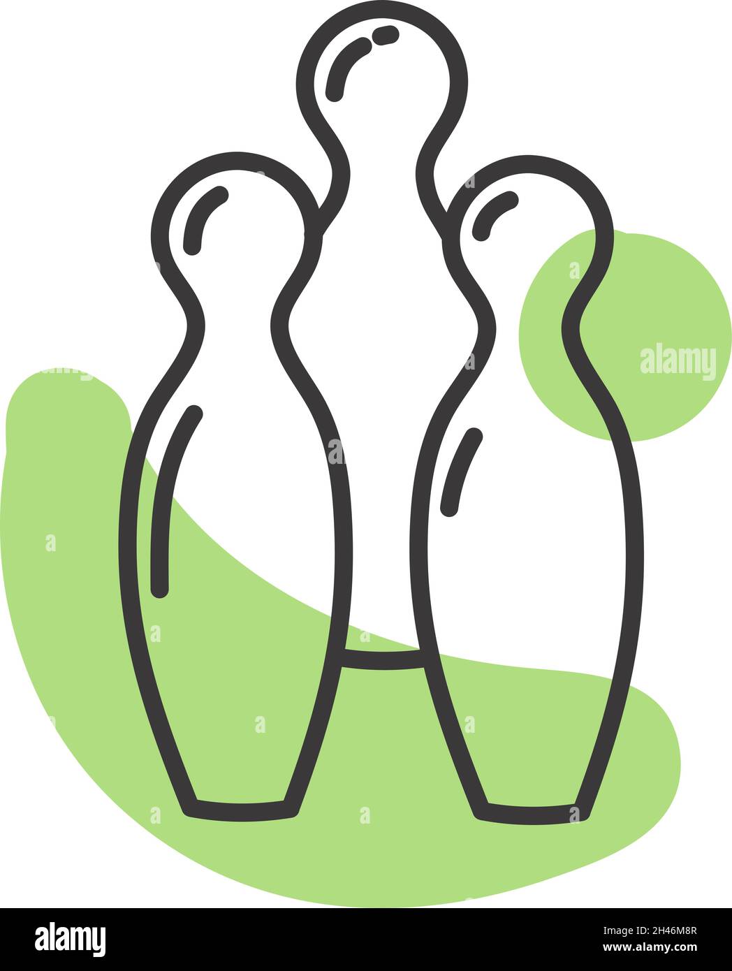 Bowling figures, illustration, vector, on a white background Stock ...