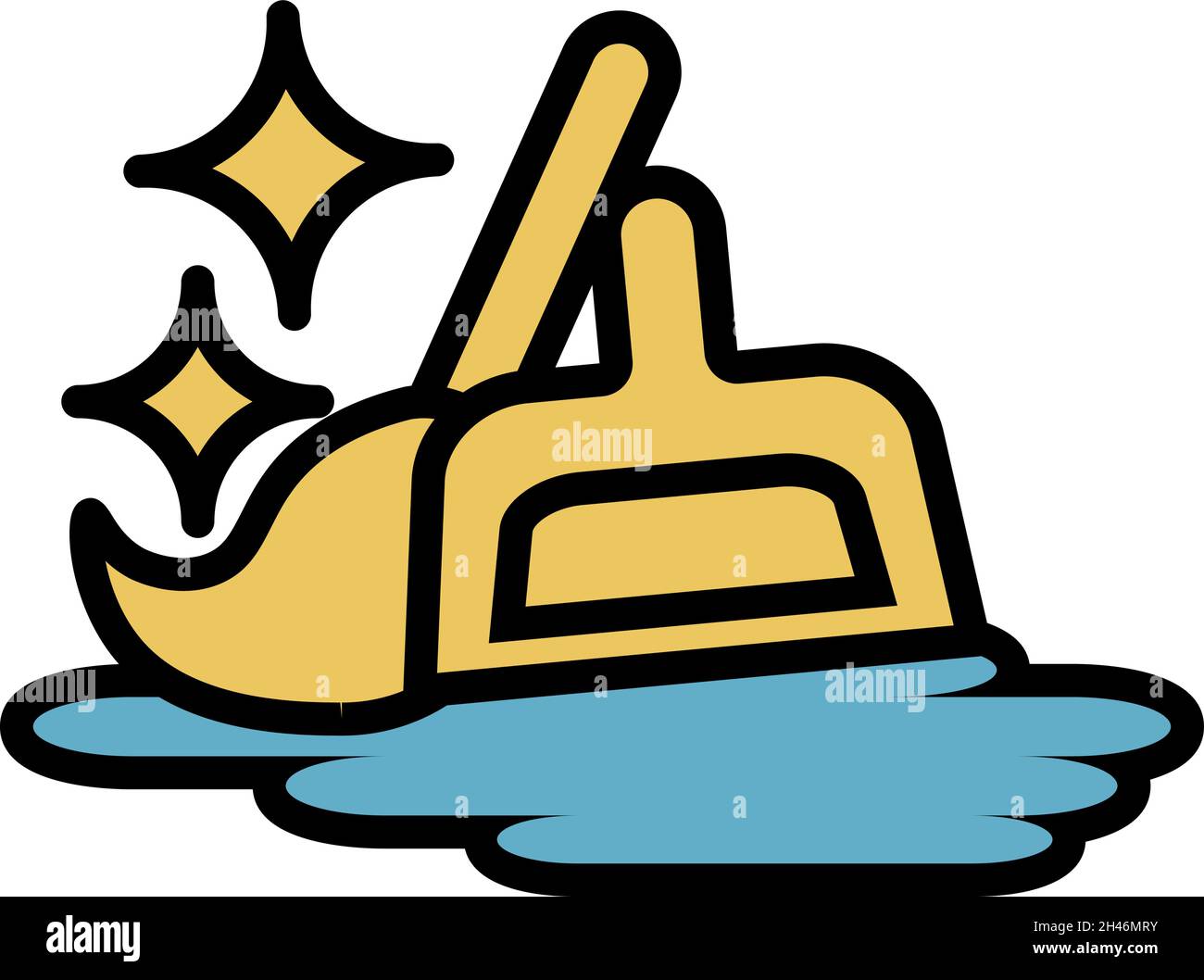 Home cleaning broom, illustration, vector, on a white background Stock ...