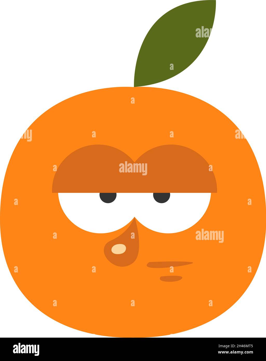 Bored orange the fruit, illustration, vector, on a white background ...