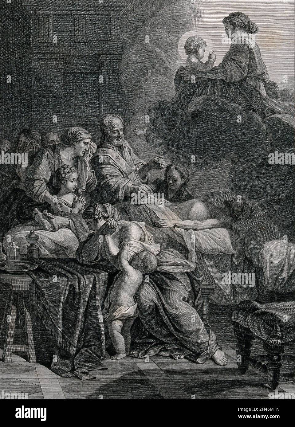 Dying man and priest hi-res stock photography and images - Alamy