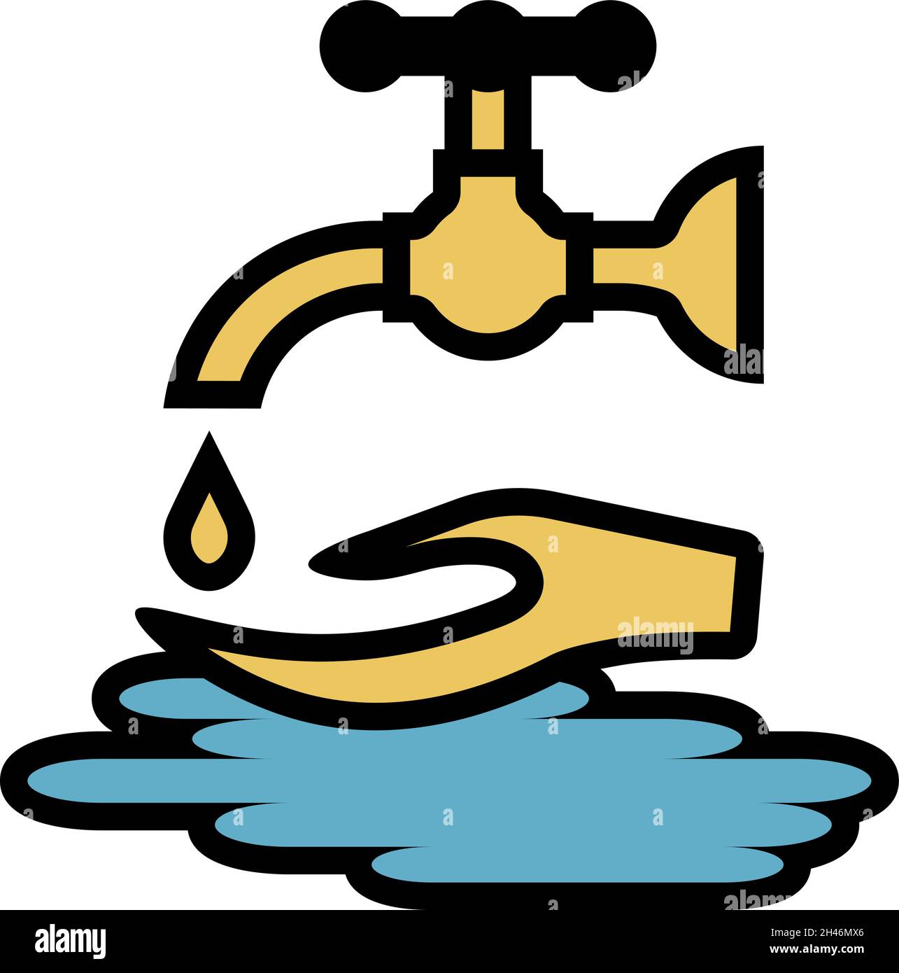 Hand washing sink, illustration, vector, on a white background Stock ...