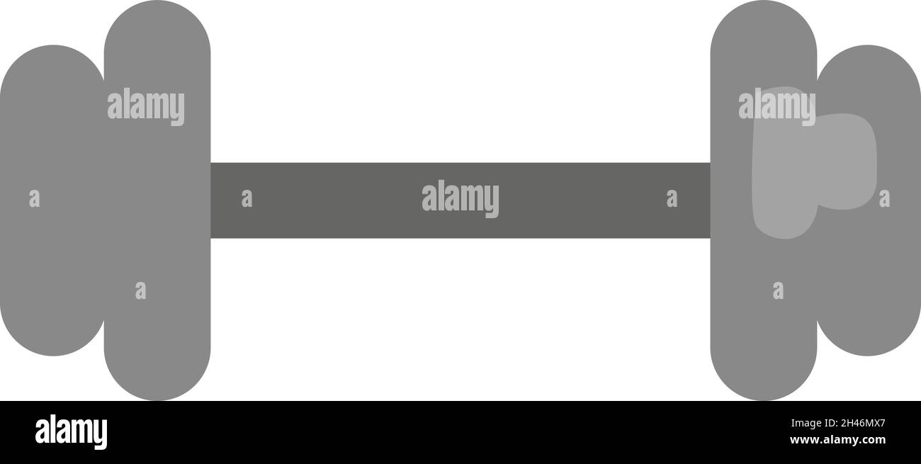 Grey barbell, illustration, vector, on a white background Stock Vector ...