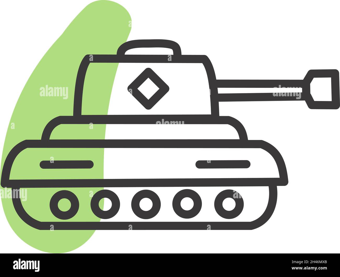 Green tank, illustration, vector, on a white background Stock Vector ...
