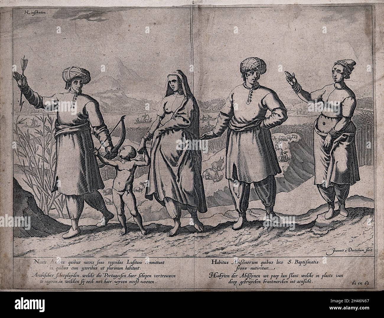 Two wives of Arab sailors, one with a child, about to join their ...