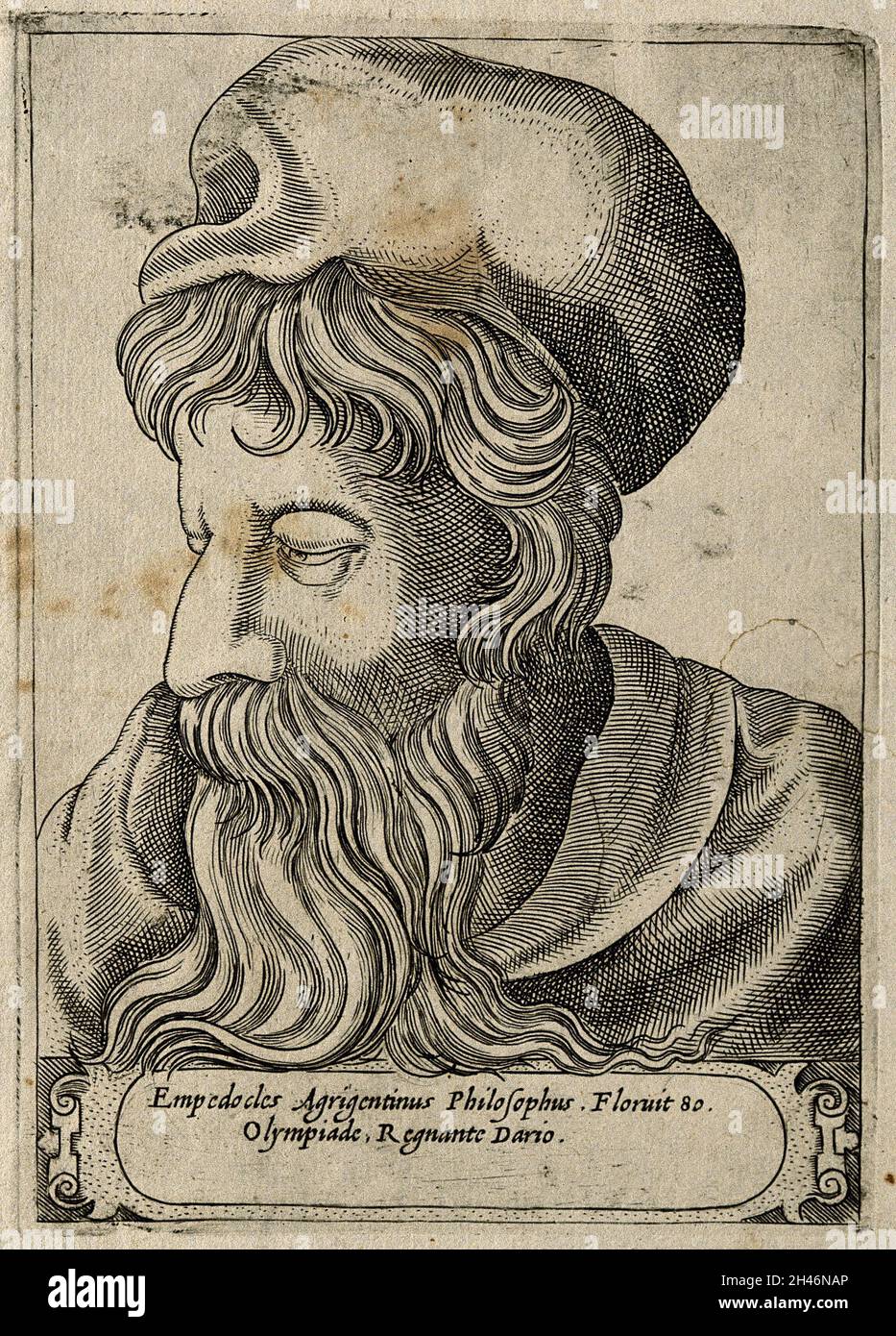 Empedocles. Line engraving, 1580 Stock Photo - Alamy