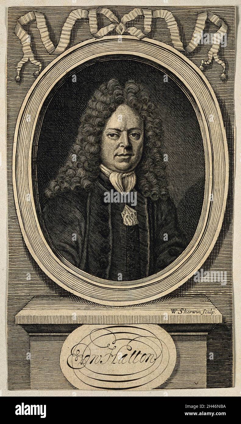 Edward Hatton. Line engraving by W. Sherwin, 1711 Stock Photo - Alamy