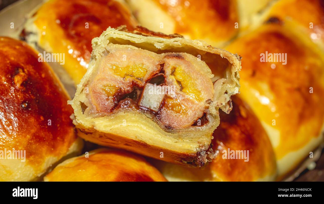 Pisang Bolen or Banana Wrapped with Puff Pastry. Famous food from ...