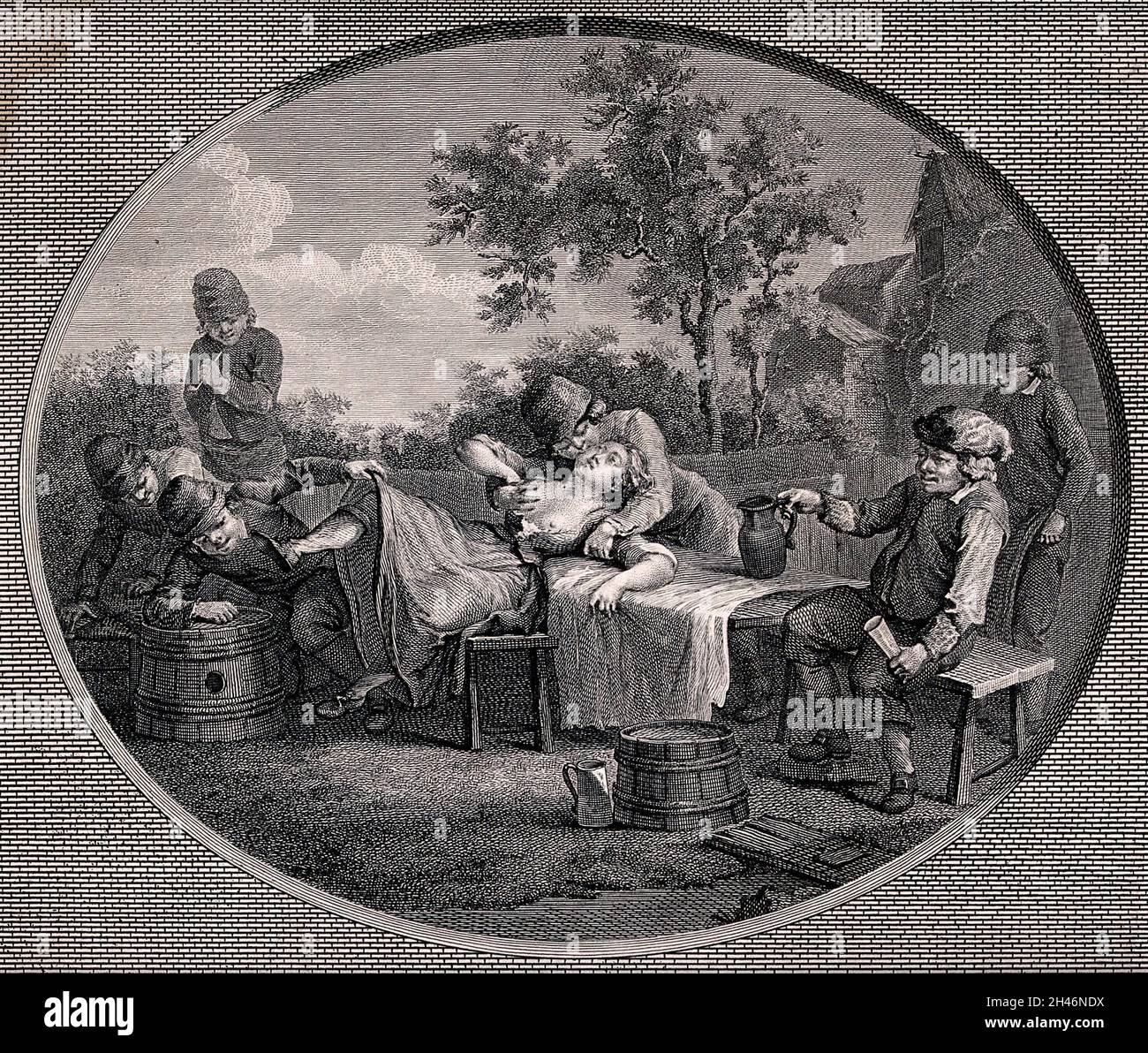 The inevitable consequences of over-indulgence: two drunk men seize a ...