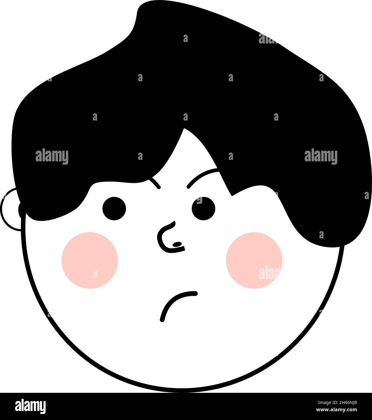 Angry boy, illustration, vector, on a white background Stock Vector ...