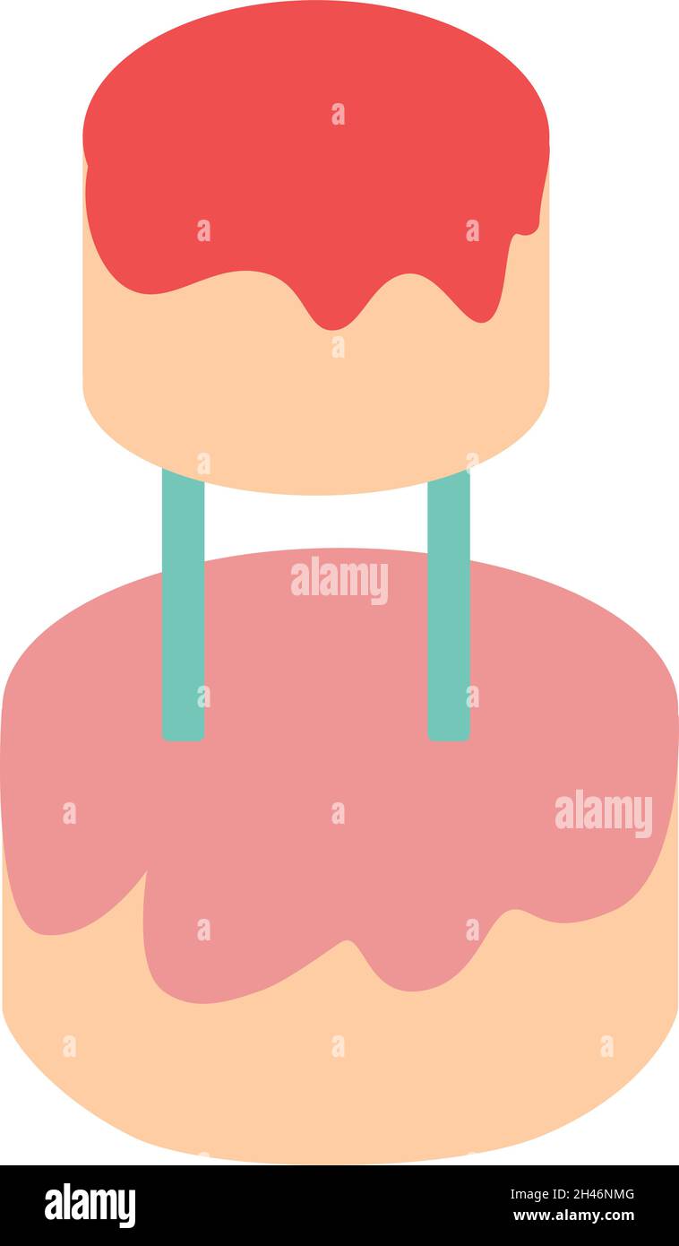 Two level cake, illustration, vector, on a white background Stock ...