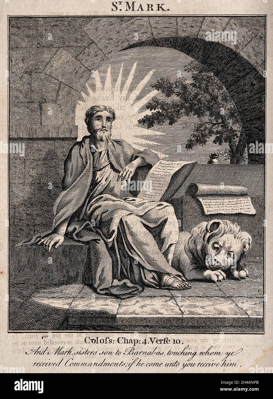 Saint Mark. Etching Stock Photo - Alamy