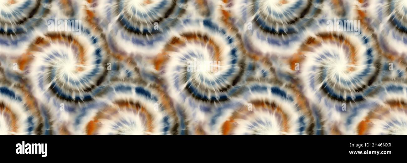 Seamless funky 1970s tie dye border motif pattern for surface design ...