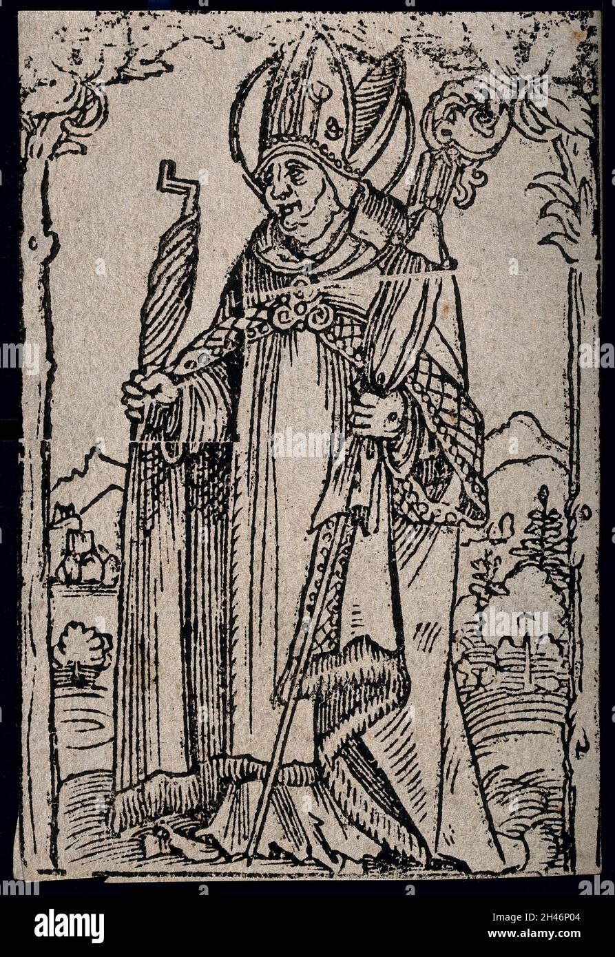Saint Erasmus. Woodcut Stock Photo - Alamy