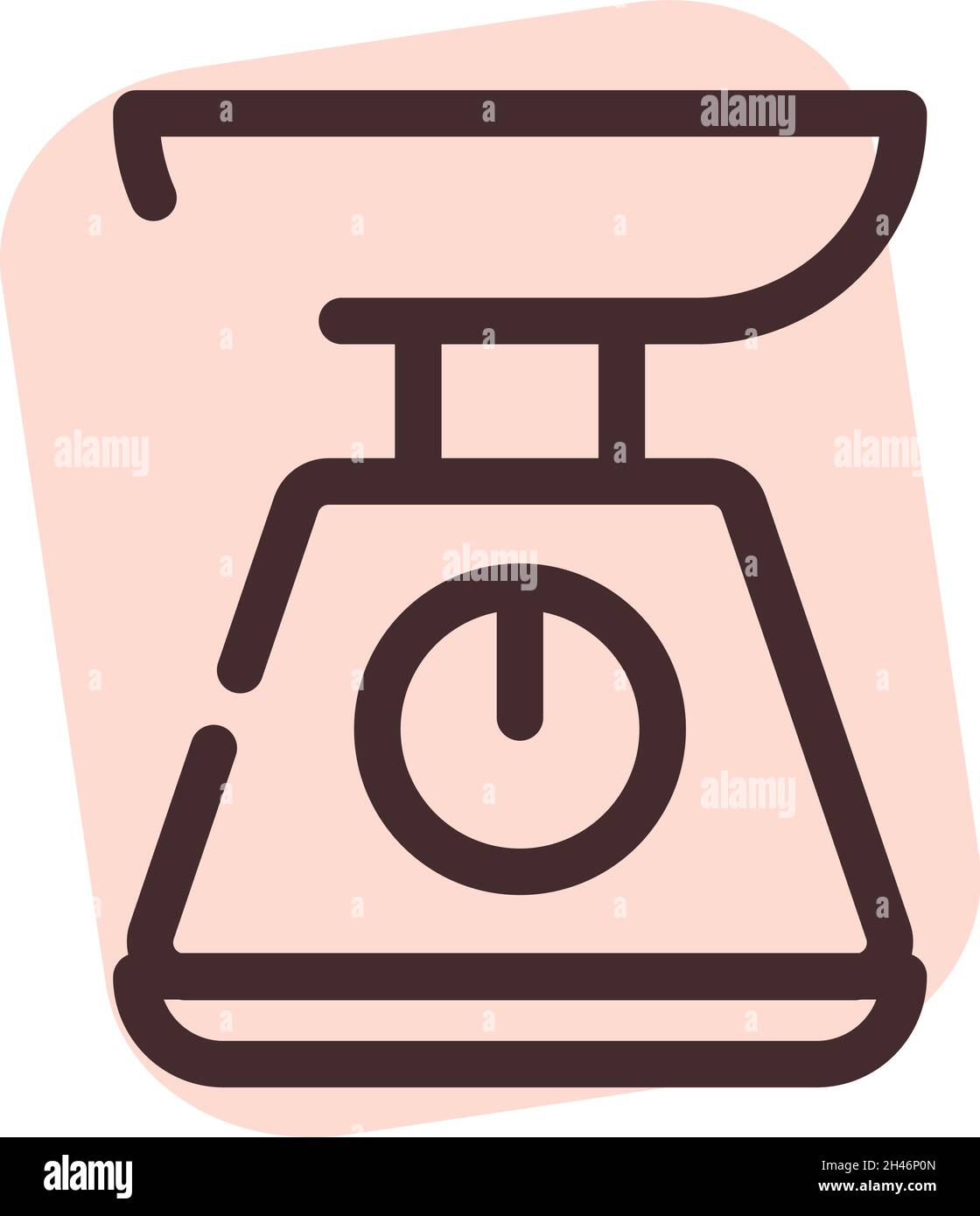 Kitchen scale, illustration, vector, on a white background Stock Vector ...