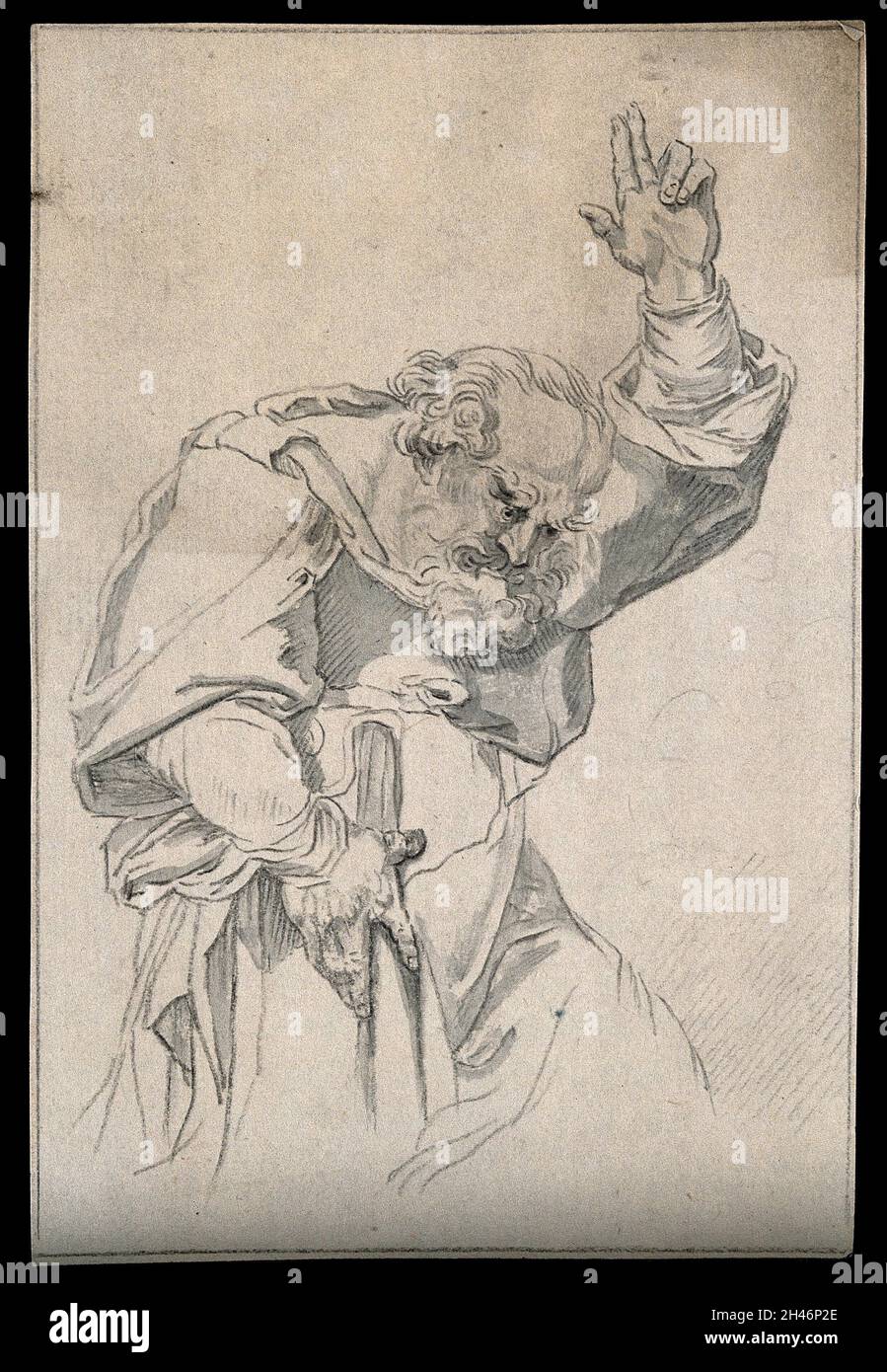 A patriarch or prophet bestowing a benediction (?). Drawing, c. 1791 ...