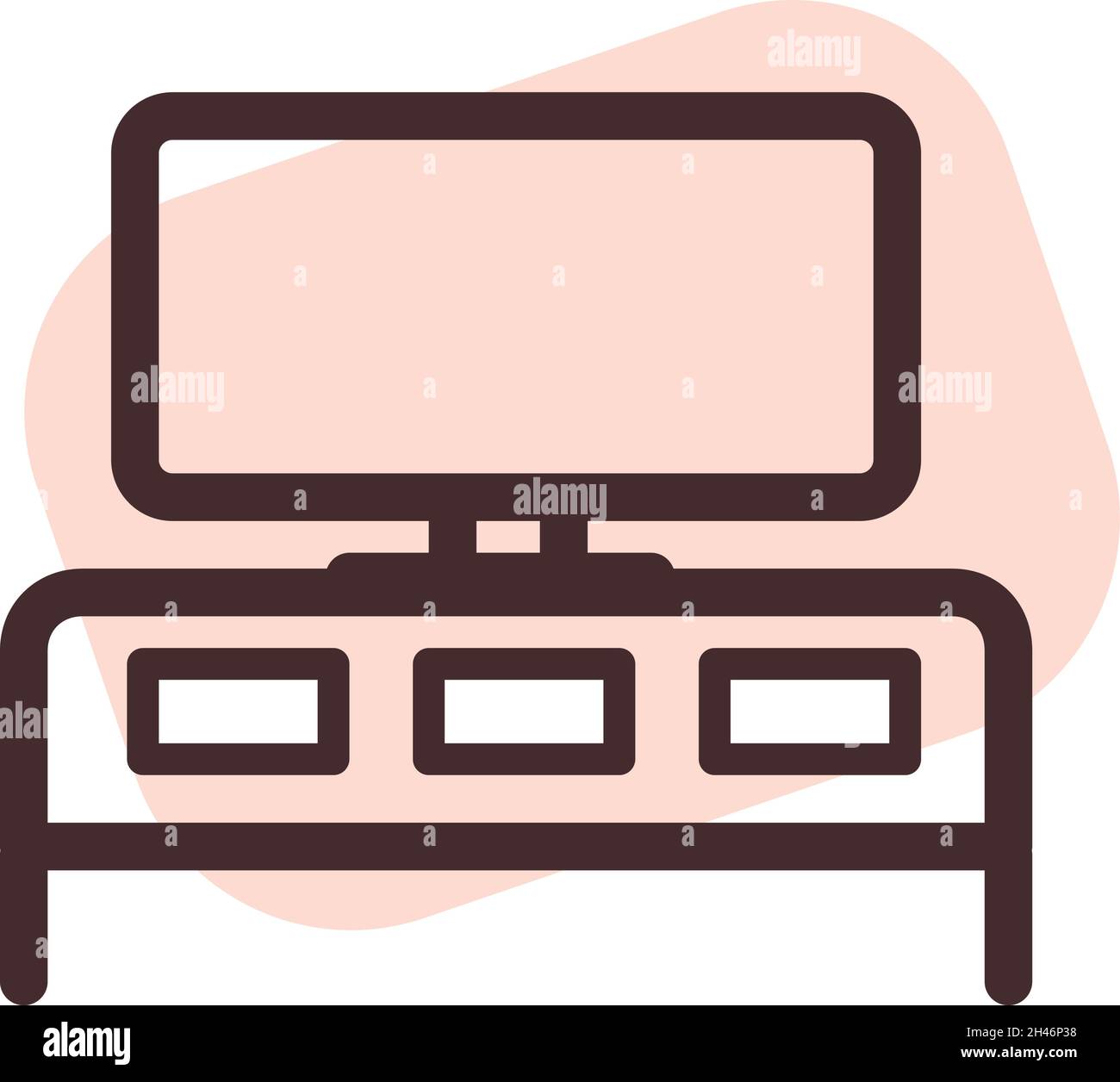 Pink TV table, illustration, vector, on a white background Stock Vector ...