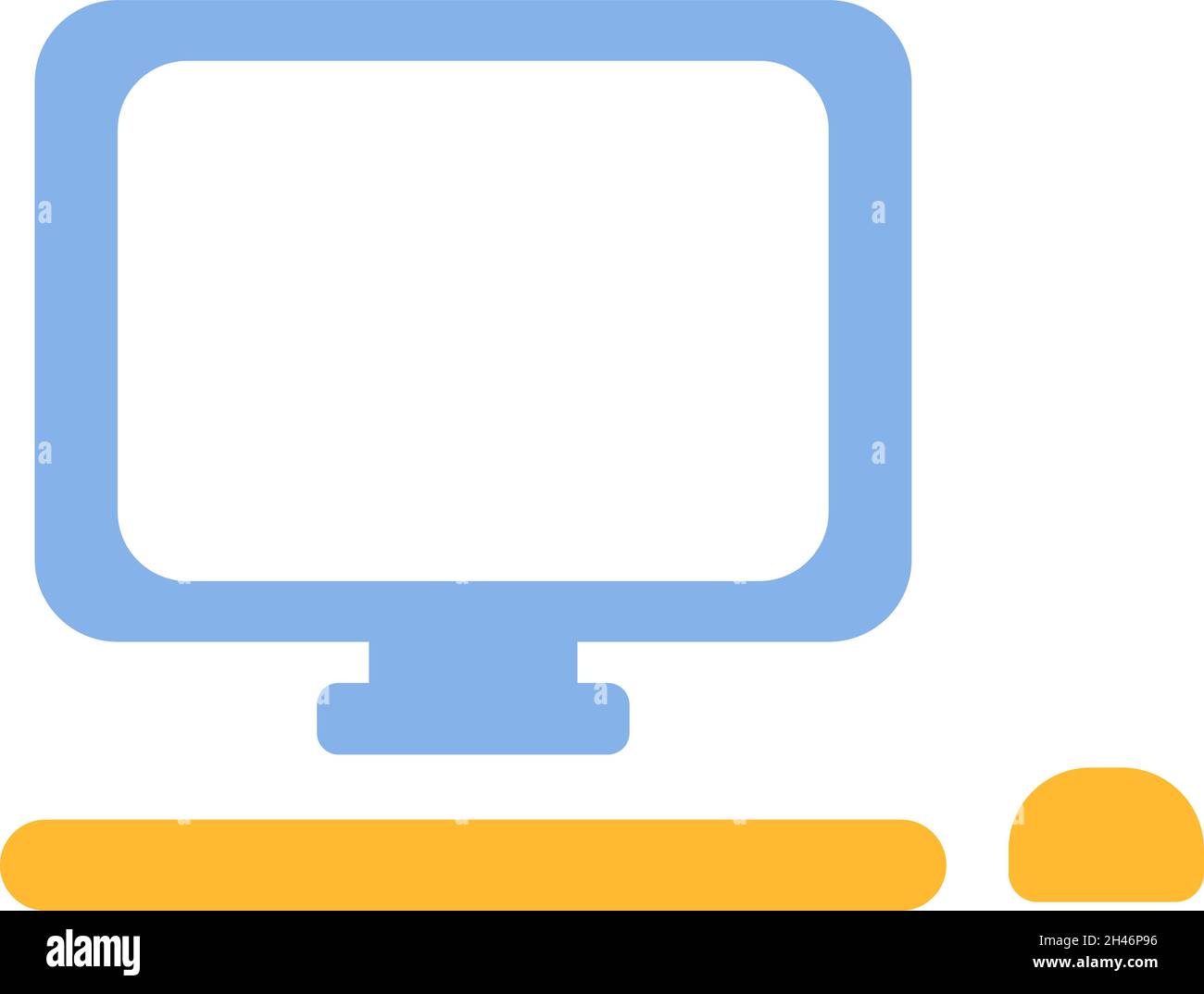 Work computer, illustration, vector, on a white background Stock Vector ...