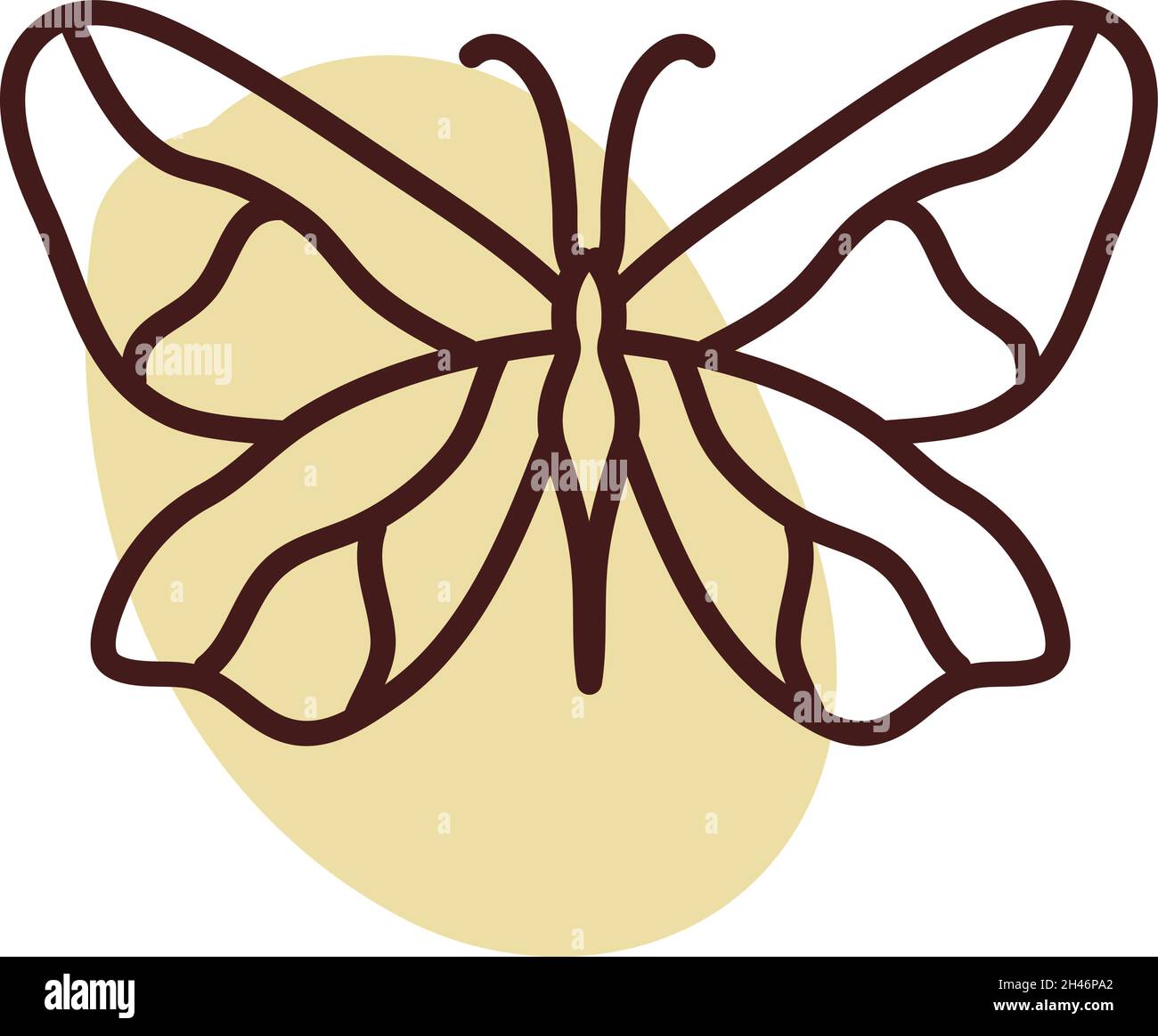 Simple Flying Butterfly Outline