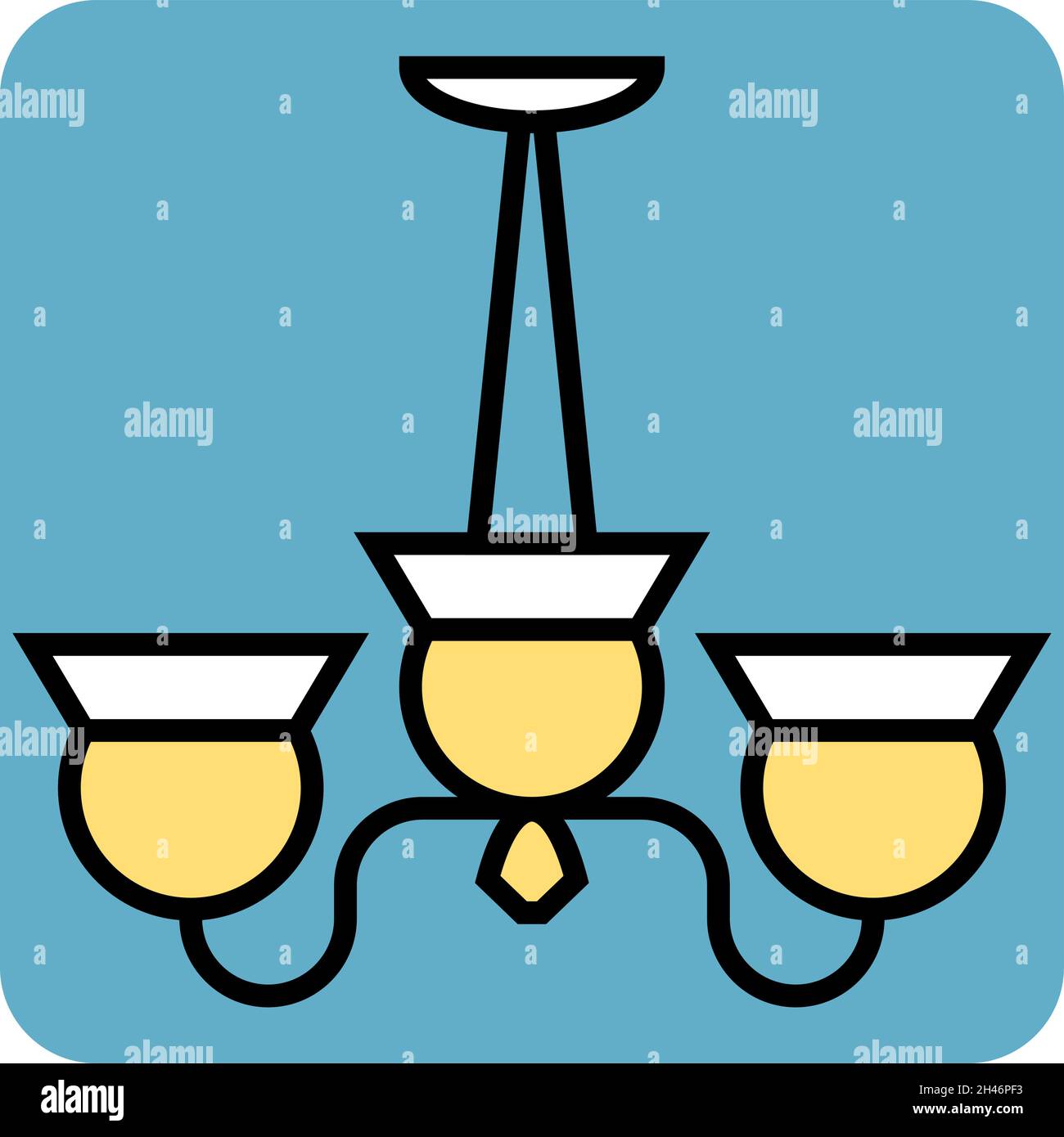 Living room ceiling lamp, illustration, vector, on a white background ...