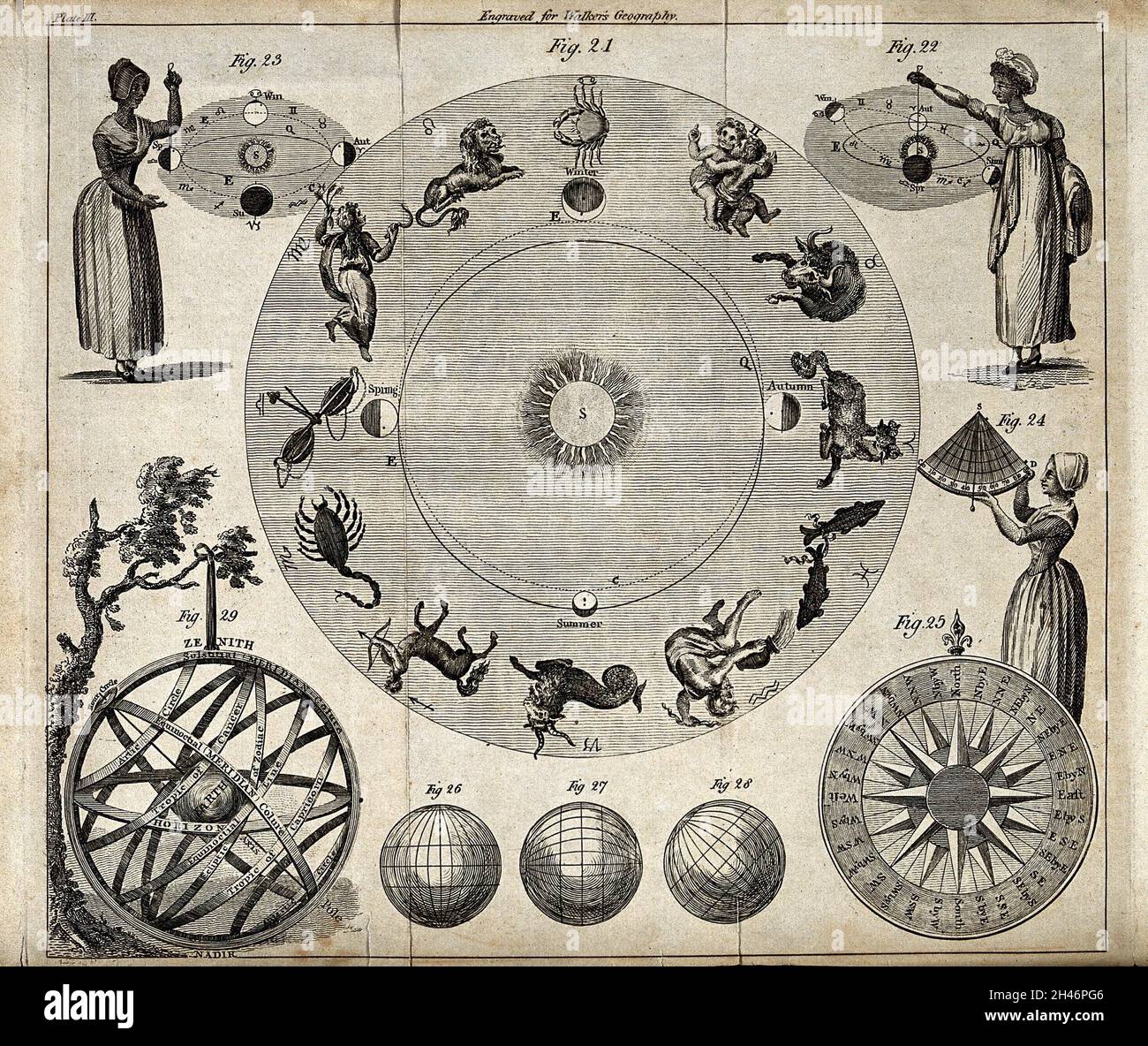 Astronomy: the twelve signs of the zodiac, with other astronomical ...