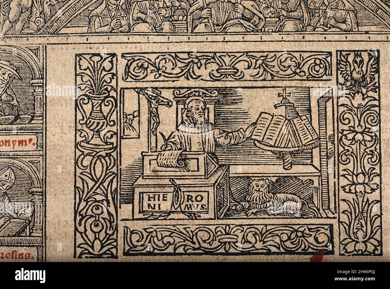 Saint Jerome. Woodcut, 1538 Stock Photo - Alamy