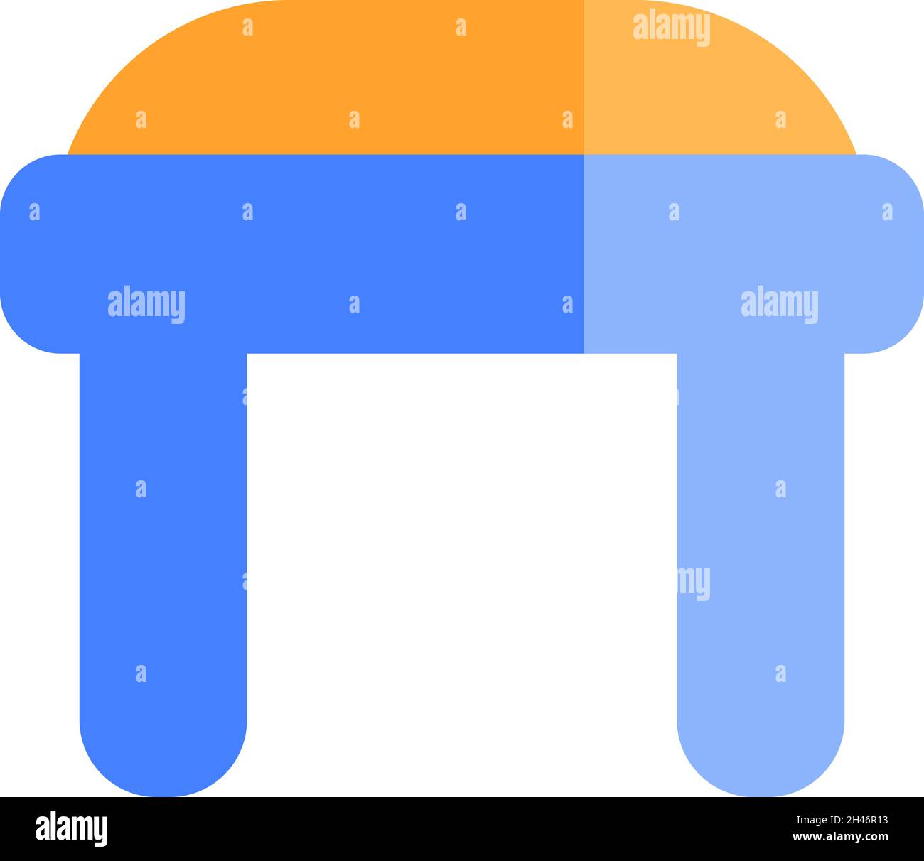 Blue stool, illustration, vector, on a white background Stock Vector ...