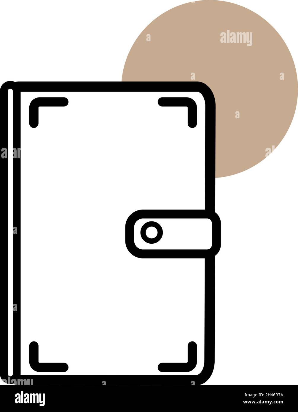 Diary with clasp, illustration, vector, on a white background Stock ...