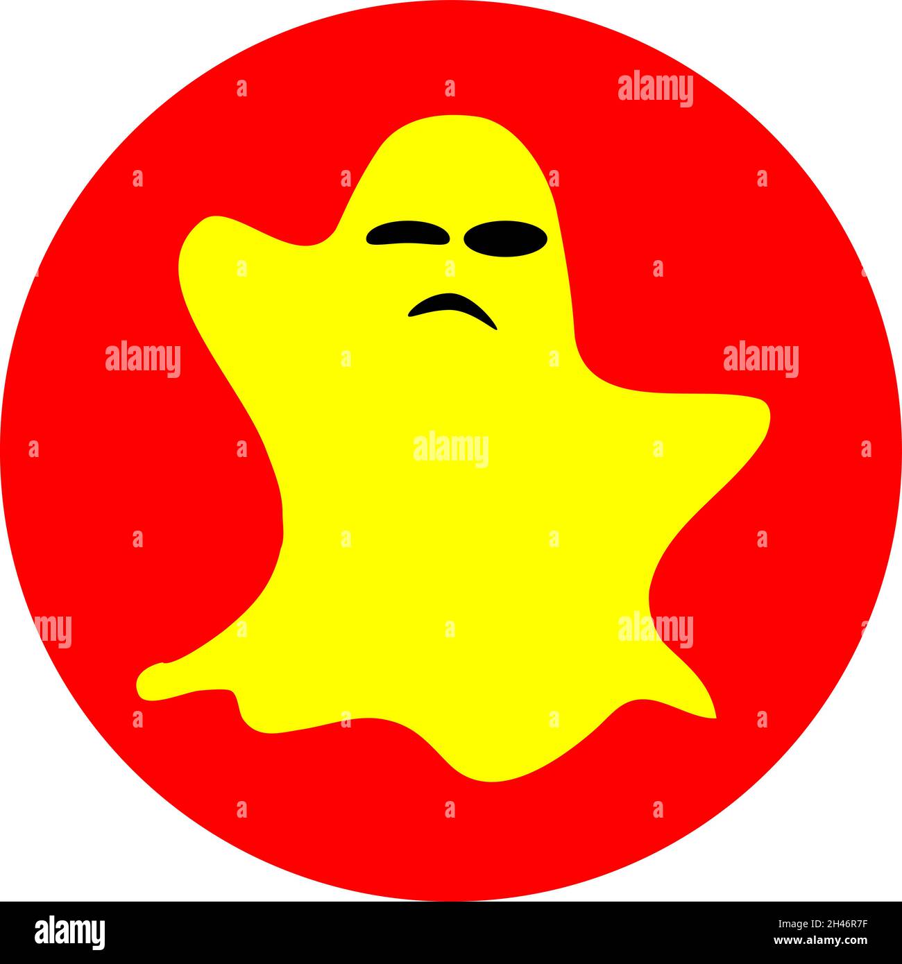 Yellow ghost, illustration, vector, on a white background Stock Vector ...