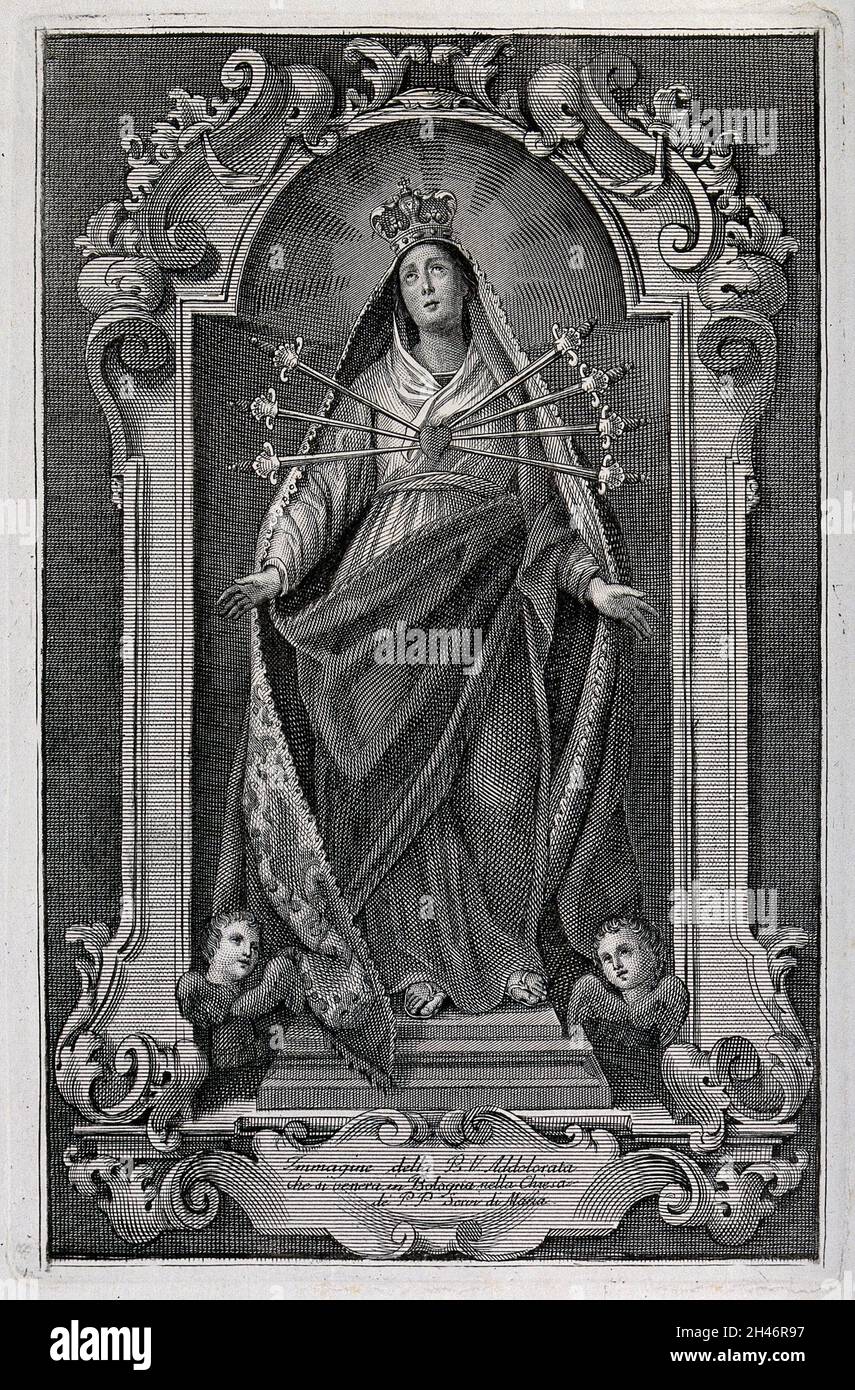 Saint Mary (the Blessed Virgin). Engraving Stock Photo - Alamy