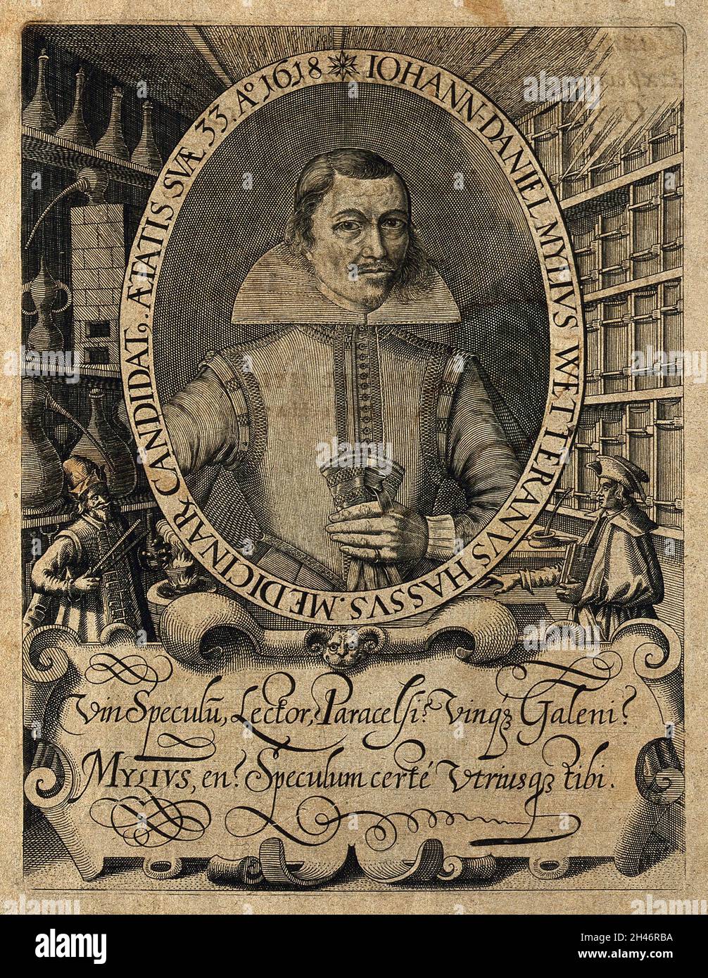 Johannes Daniel Mylius. Line engraving, 1620 Stock Photo - Alamy