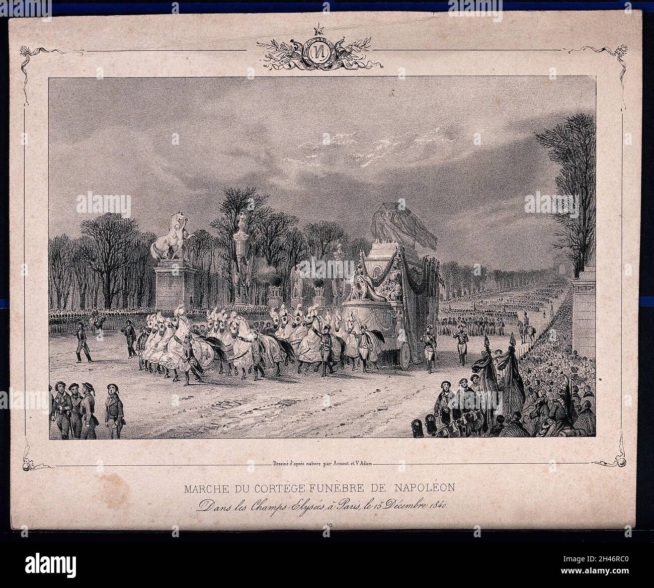 The funeral cortège of the remains of Napoleon Bonaparte in Paris in ...