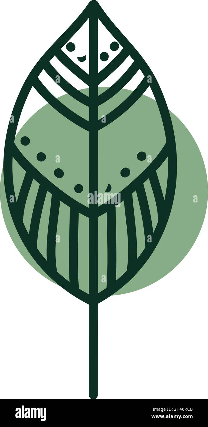 Dark green leaf, illustration, vector, on a white background Stock ...