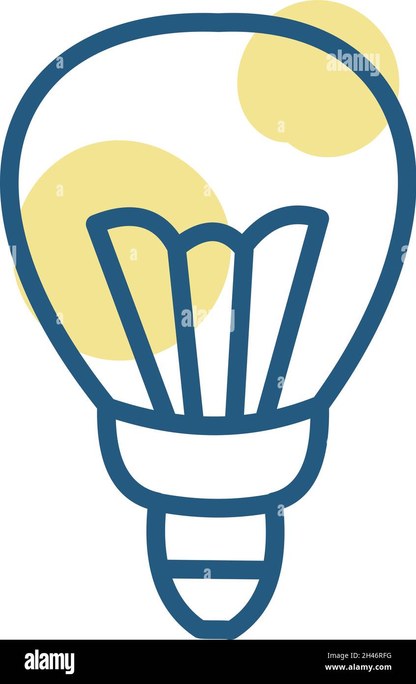 Brainstorming lightbulb, illustration, vector, on a white background ...