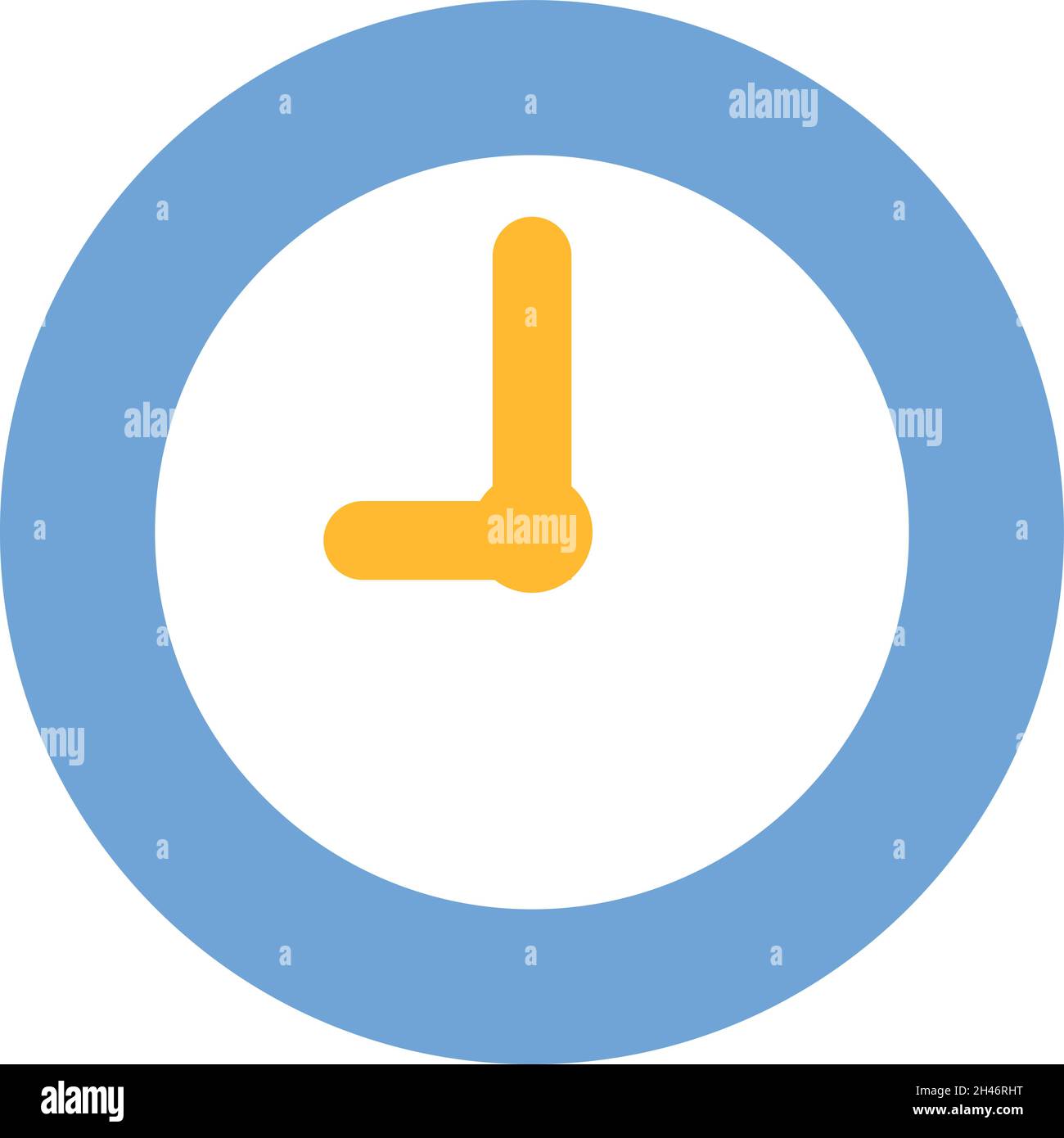 Blue clock, illustration, vector, on a white background Stock Vector ...