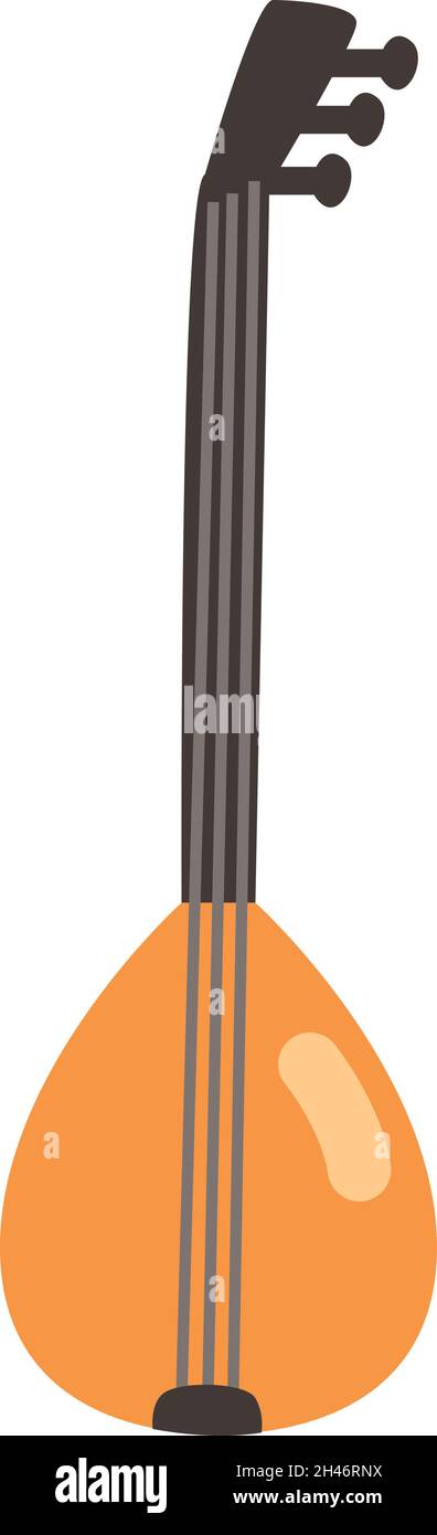Wooden saz, illustration, vector, on a white background Stock Vector ...