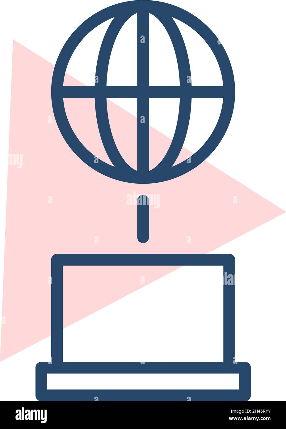 Laptop internet connection, illustration, vector, on a white background ...