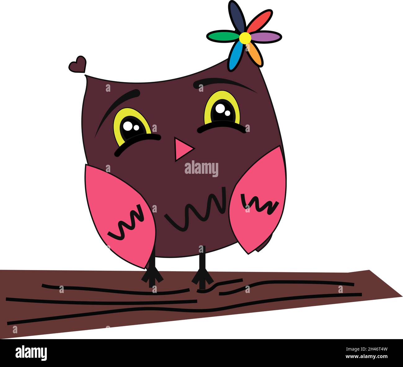 Happy owl, illustration, vector, on a white background Stock Vector ...