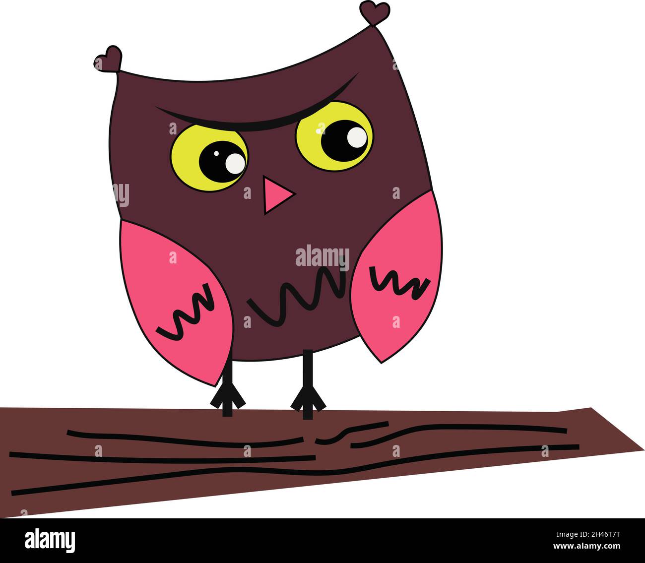 Angry owl, illustration, vector, on a white background Stock Vector ...