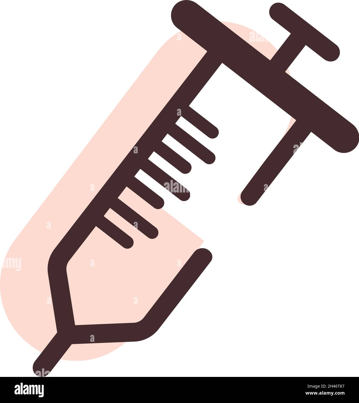Medical syringe, illustration, vector, on a white background Stock ...