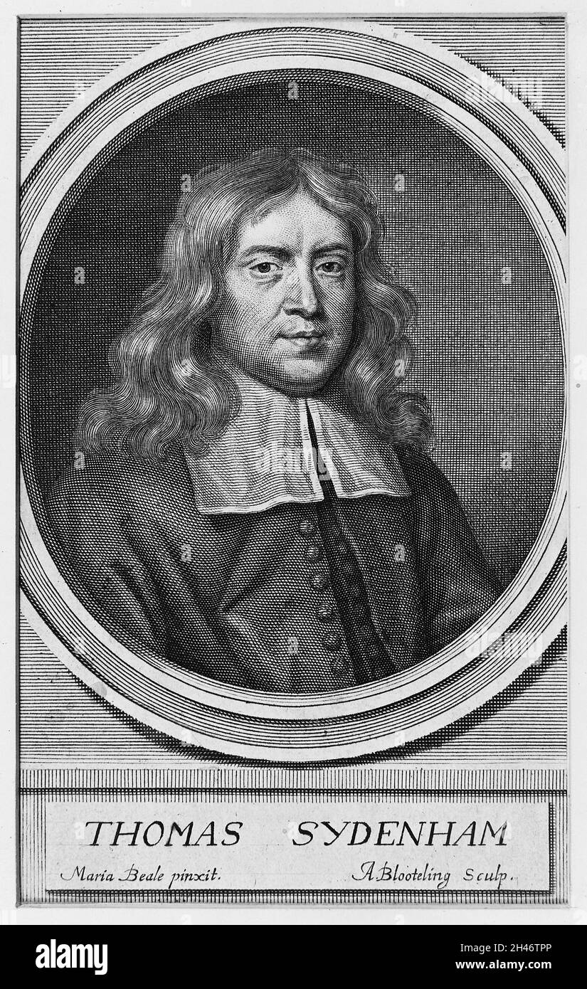 Thomas Sydenham. Line engraving by A. Blooteling, 1676, after Mary ...