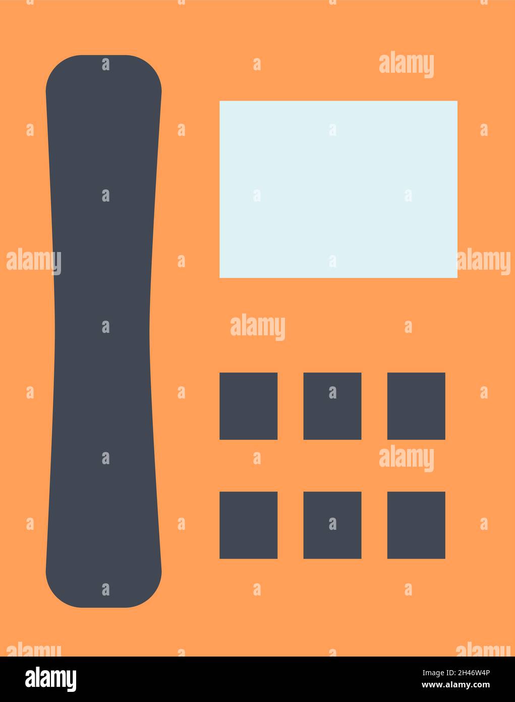 Black and orange phone, illustration, vector, on a white background ...