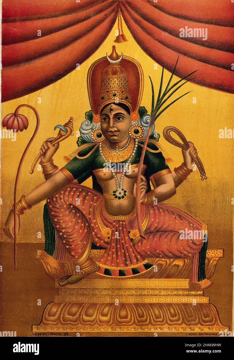 Devi, in benign aspect. Chromolithograph after Ravi Varma, 18 Stock ...