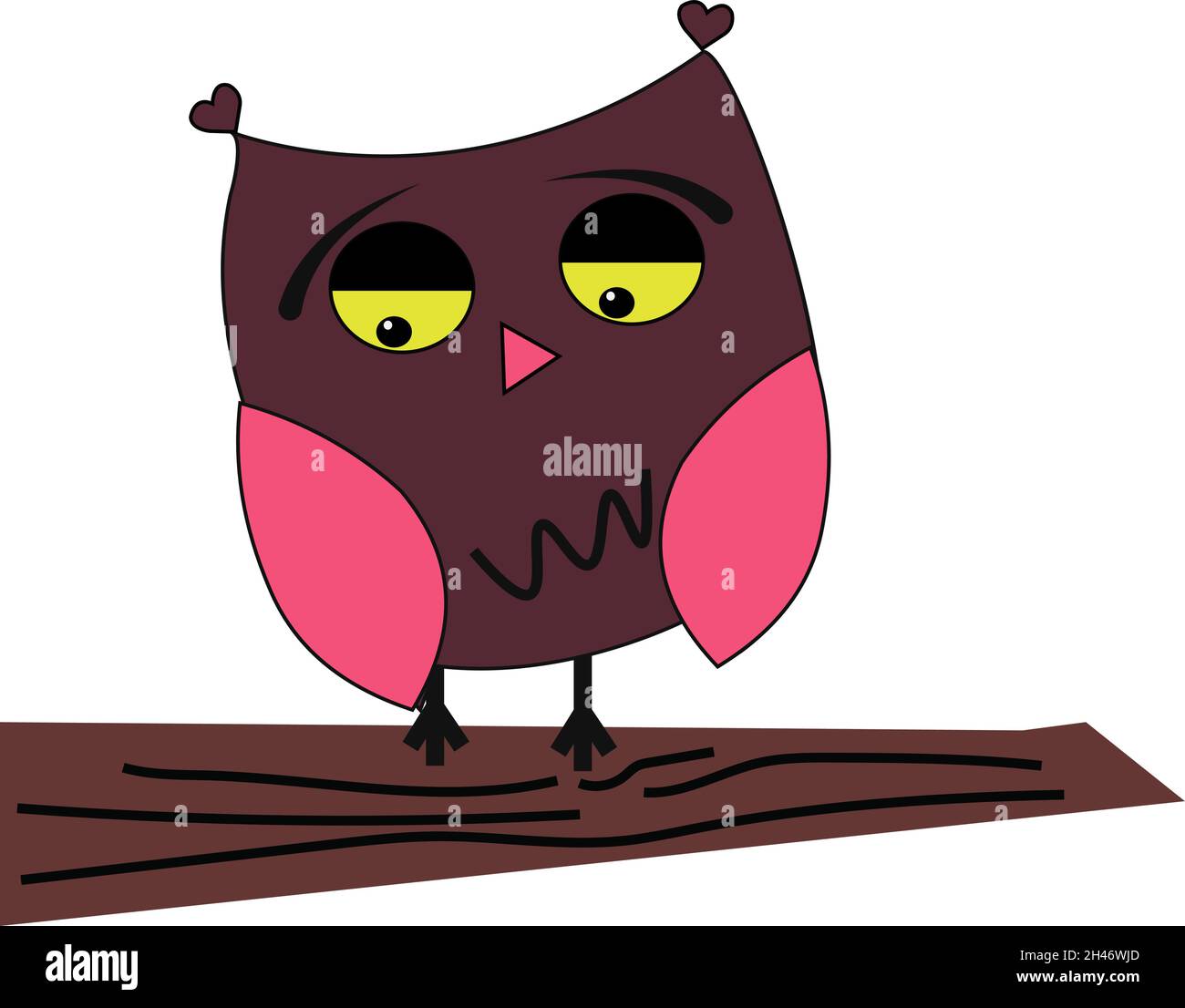 Pensive owl, illustration, vector, on a white background Stock Vector Image & Art - Alamy