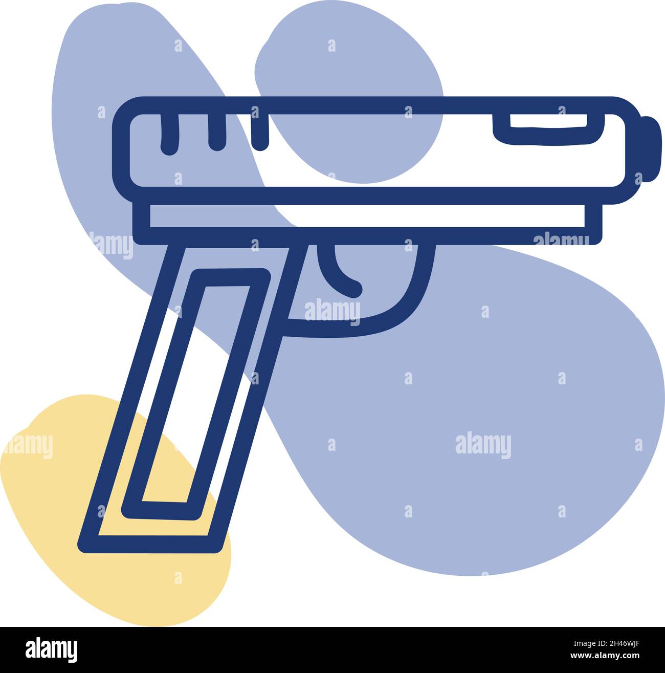 Police gun, illustration, vector, on a white background Stock Vector ...