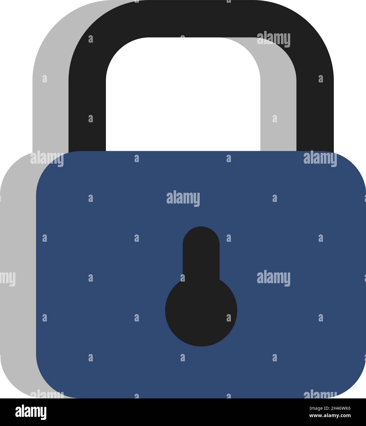 Police lock, illustration, vector, on a white background Stock Vector ...