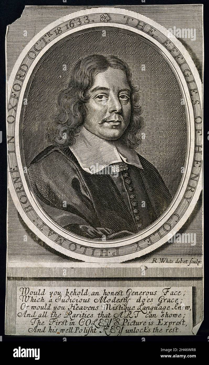 Henry Coley. Line engraving by R. White, 1676, after himself Stock ...